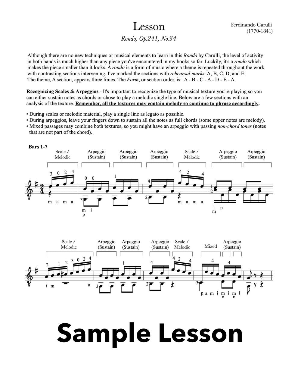 Classical Guitar Repertoire Lessons Grade 4 (PDF) – Werner Guitar Editions