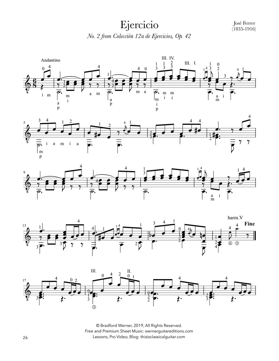 Classical Guitar Repertoire Lessons Grade 3 (PDF) – Werner Guitar Editions